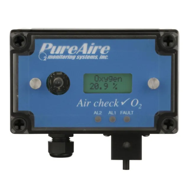 PureAire 99016 Oxygen Deficiency Monitor for O2 Depletion Safety 0-25%
